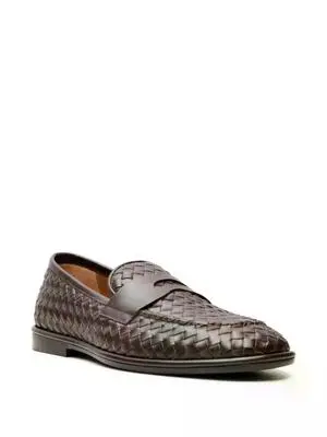 CHUCKIES Woven-effect Leather Loafers