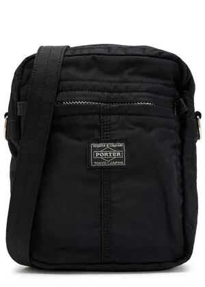 PORTER Nylon Cotton-twill Vertical Shoulder Bag - Black