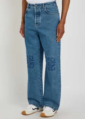 Loewe Anagram Embroidered Baggy Jeans