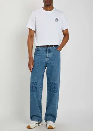 Loewe Anagram Embroidered Baggy Jeans