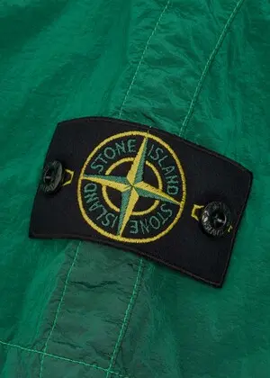 Stone Island Crinkled Nylon Shorts With Appliqu