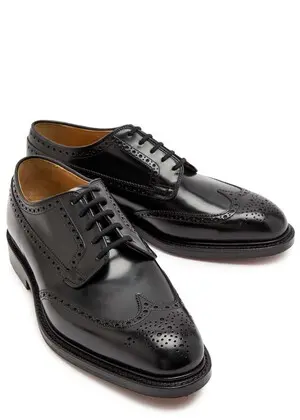 Church's Grafton Perforated Glossed Leather Derby Shoes - Black
