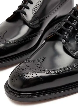 Church's Grafton Perforated Glossed Leather Derby Shoes - Black