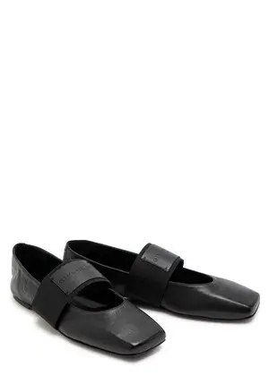 Givenchy Logo-appliquéd Leather Ballet Flats - Black