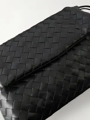 Bottega Veneta Giorno Intrecciato Leather Shoulder Bag