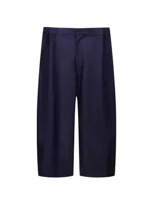 Natasha Zinko Pinstriped Pleated Wide-leg Shorts