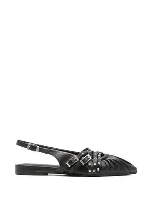 Ash Studded Ruched Slingback Flats