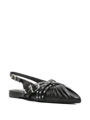 Ash Studded Ruched Slingback Flats