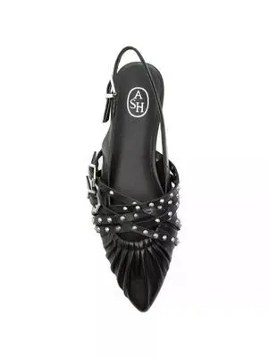 Ash Studded Ruched Slingback Flats