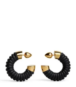 Alaïa Lambskin Tubular Hoop Earrings - Brown