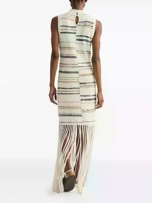 TWP Fringe-trim Stripe Dress