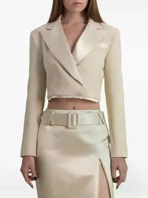 CONTESSA MILLS Morgaine Cropped Blazer - Neutrals