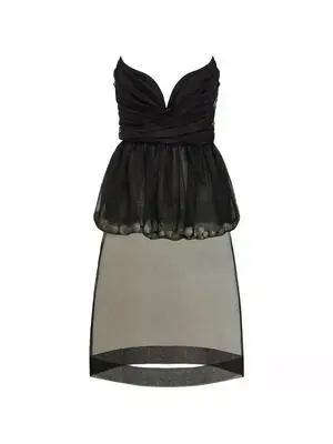 CONTESSA MILLS Mary Strapless Peplum Top - Black
