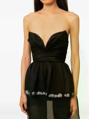CONTESSA MILLS Mary Strapless Peplum Top