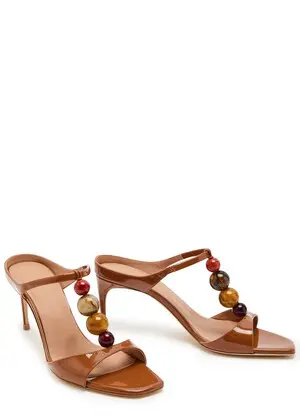 MALONE SOULIERS Lena 70 Patent Mules With Beaded Detail