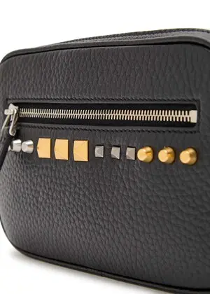 Valentino Garavani Mini Stud-embellished Grained Leather Cross-body Bag - Black
