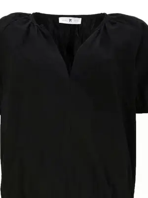 PT TORINO Puff Sleeve V-neck Blouse - Black