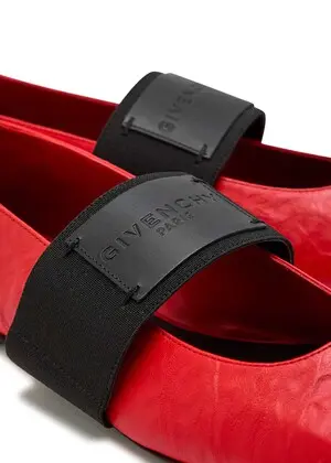 Givenchy Logo-appliquéd Leather Ballet Flats - Red