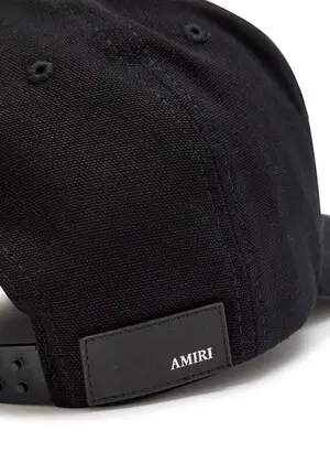 Amiri Logo Embroidered Canvas Baseball Cap - Black