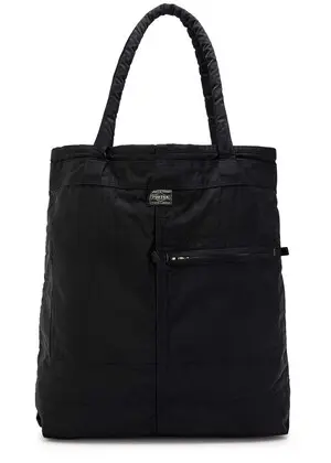 PORTER Nylon Cotton-twill Tote Bag - Black