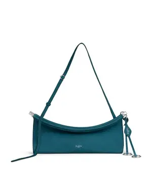 Alaïa Le Click East West Shoulder Bag In Nubuck - Grey
