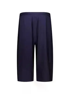 Natasha Zinko Pinstripe Pleated Wide Leg Shorts - Blue