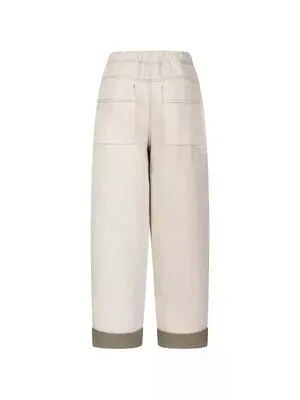 STUDIO TOMBOY Jacquard Drawstring Trousers - Neutrals