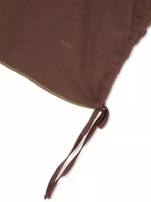 STUDIO TOMBOY Ruched Drawstring Top - Brown