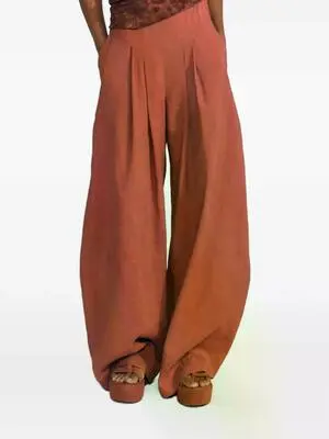 CORTANA Elena Pleated Palazzo Pants - Orange