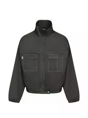 CARRER Contrast-stitch High-neck Jacket - Blue
