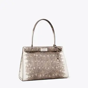 Tory Burch Classic Lee Radziwill Lizard-embossed Top Handle Bag