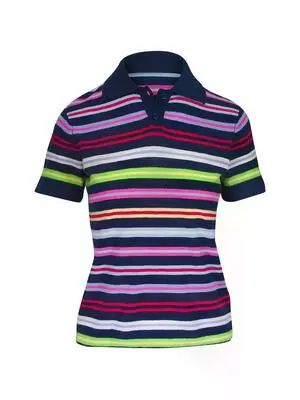 Majestic Filatures Striped Cashmere Polo Shirt
