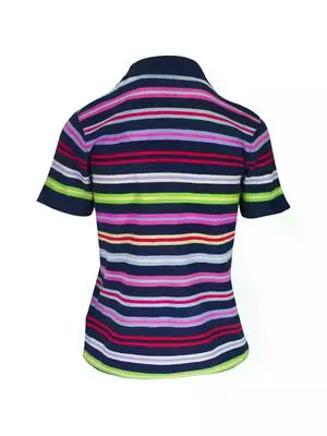 Majestic Filatures Striped Cashmere Polo Shirt