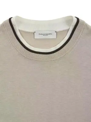 PAOLO PECORA Contrast-trim Short-sleeve Sweater