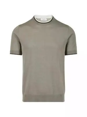 PAOLO PECORA Contrast Trim Short-sleeve Sweater - Green