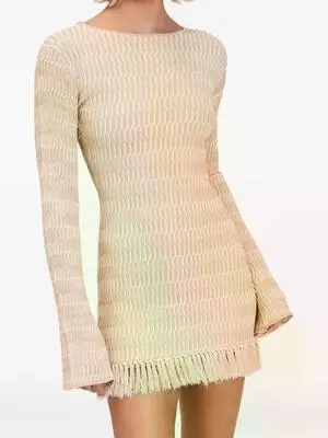 Devon Windsor Devon Fringe-trim Backless Dress - Neutrals