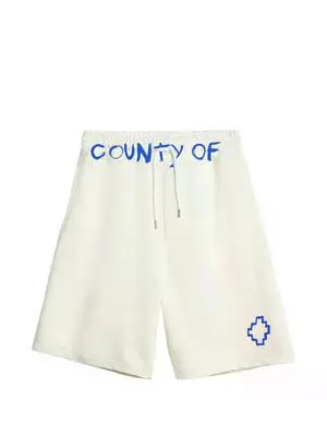 COUNTY OF MILAN Logo Print Drawstring Shorts - Neutrals