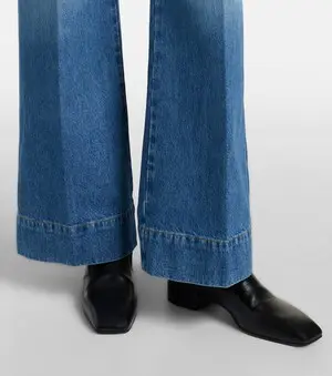 Victoria Beckham Alina Faded Wide-leg Jeans