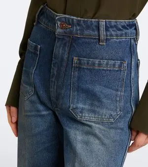 Victoria Beckham Alina Faded Wide-leg Jeans