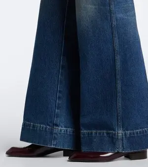 Victoria Beckham Alina Faded Wide-leg Jeans