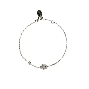 LATELITA Sterling Hamsa Hand Bracelet With White Zircons