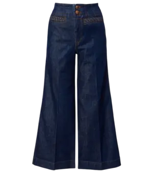 Zimmermann Aster Cropped Flared Jeans - Blue