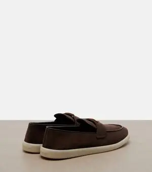 Prada Suede Penny Loafers - Brown