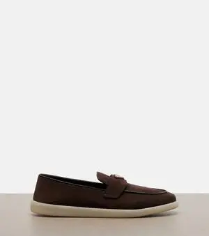 Prada Suede Penny Loafers - Brown