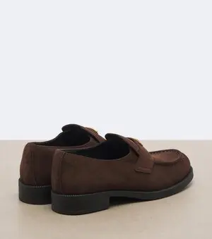 Prada Suede Penny Loafers - Brown