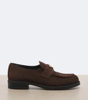 Prada Suede Penny Loafers - Brown