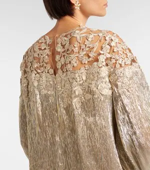 Oscar De La Renta Embellished Silk-blend Gown