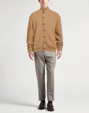 DANIELE FIESOLI Virgin Wool Cardigan - Camel