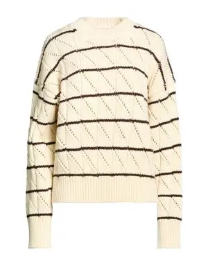 ALYSI Wool Two-tone Crewneck Sweater