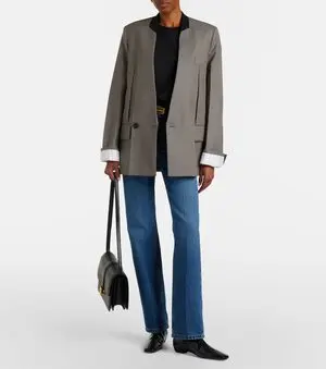 Victoria Beckham Julia Straight Jeans In Mid Wash - Blue
